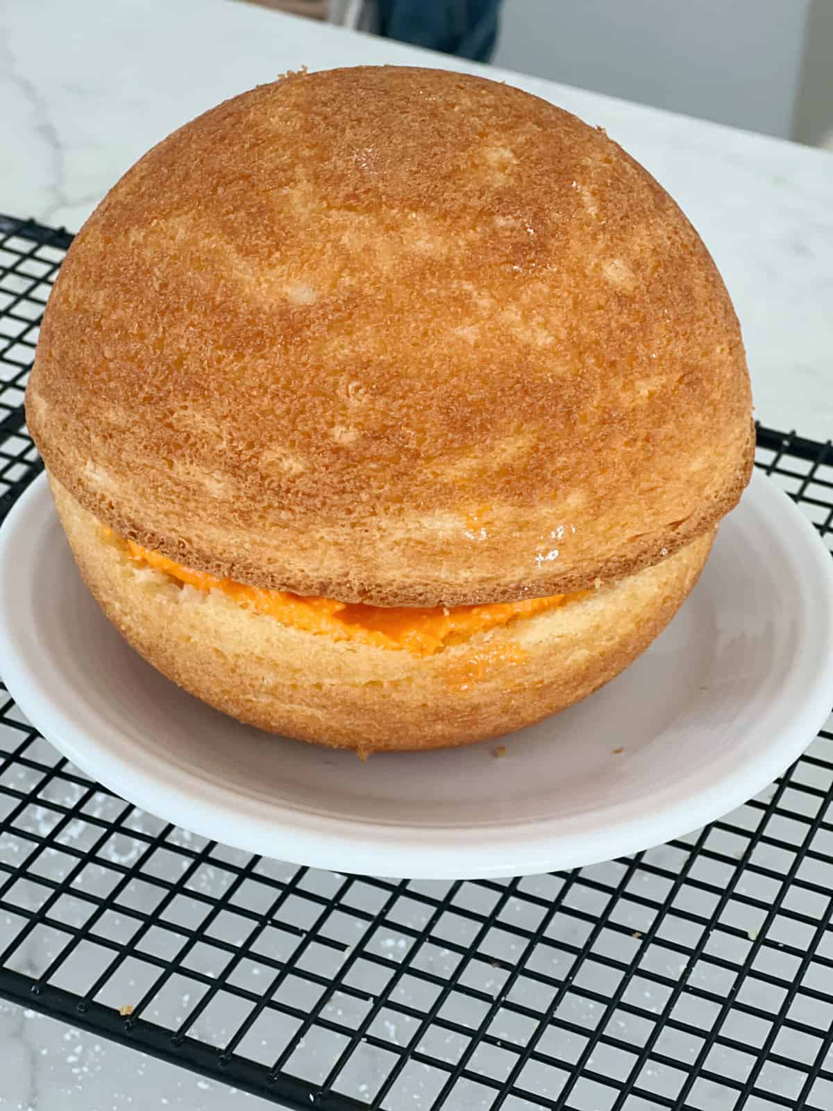 Basketball Cake decorated with Buttercream - traditionallycozy.com