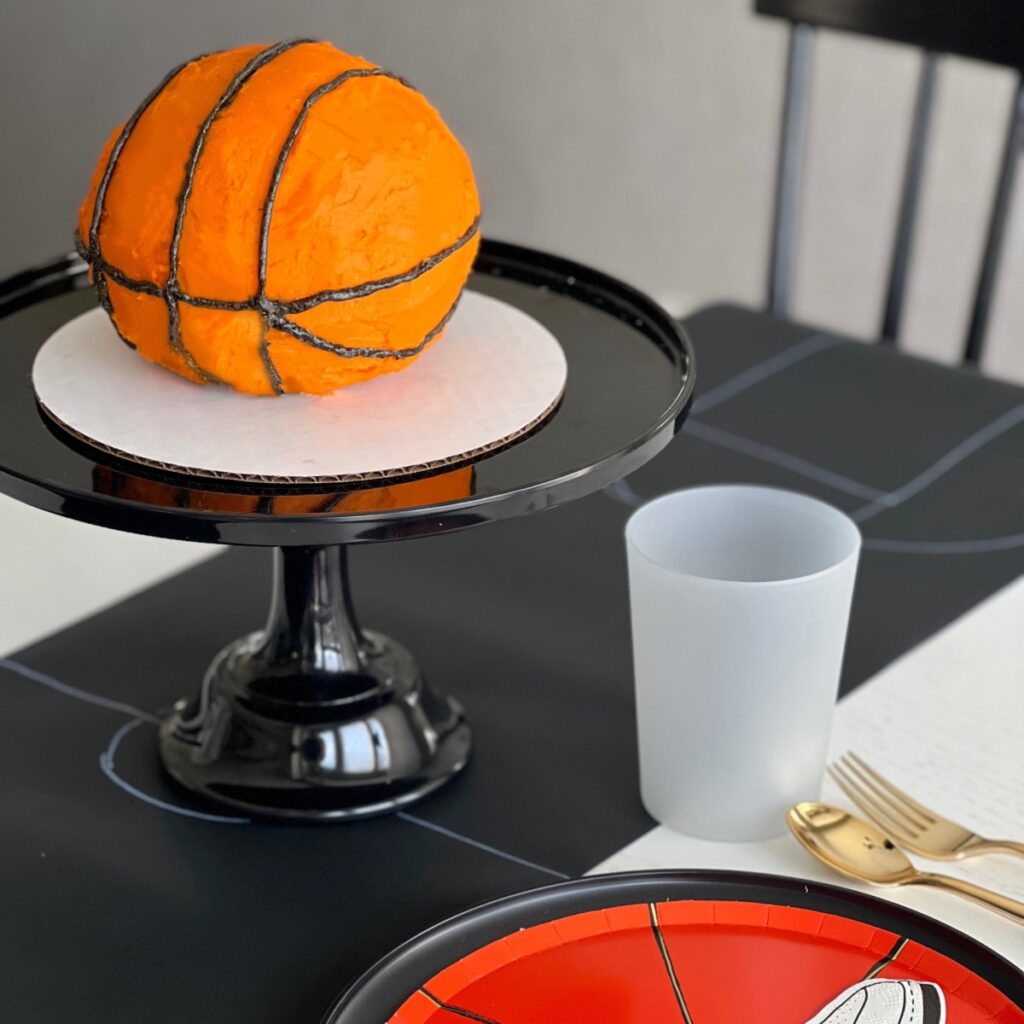 Basketball Cake decorated with Buttercream - traditionallycozy.com