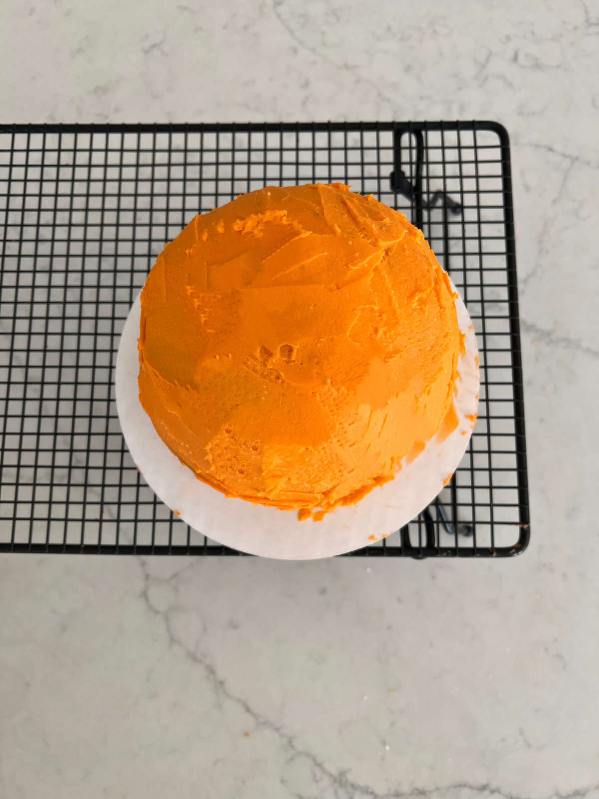 Basketball Cake decorated with Buttercream - traditionallycozy.com