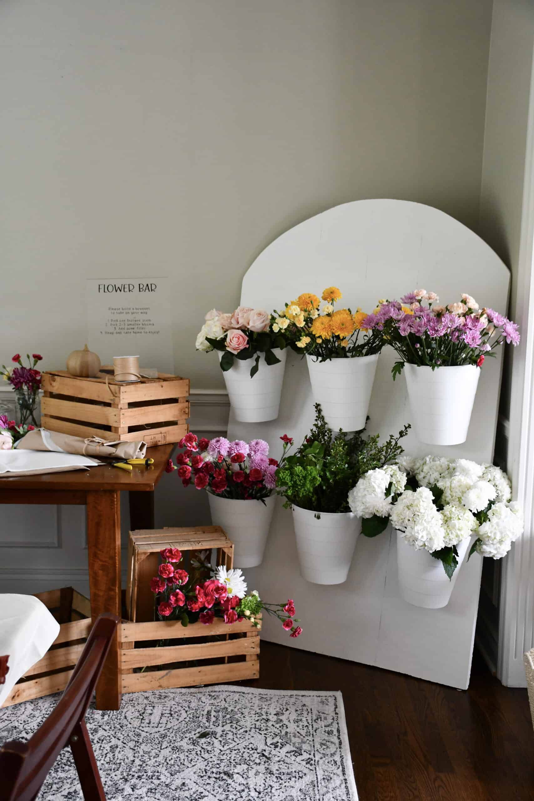 Make Your Own Bouquet Bar- a Foam Board Flower Bar DIY ...